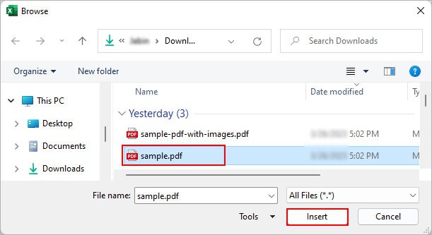 How To Insert PDF Document In Excel
