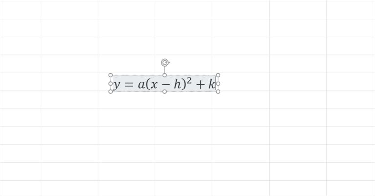 How to Insert an Equation in Excel