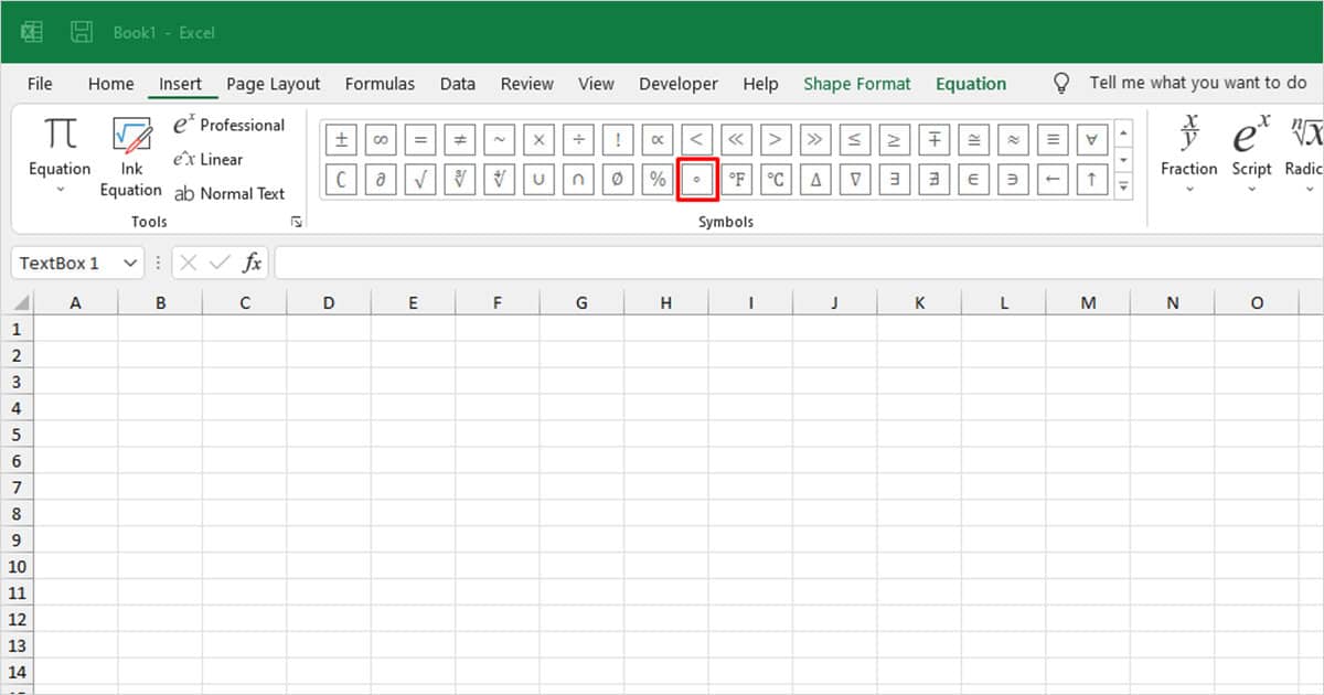 How To Insert A Degree Symbol In Excel 