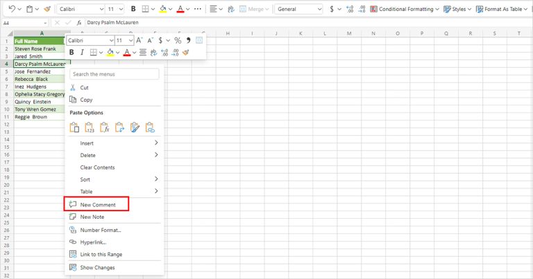 All About Comments in Excel