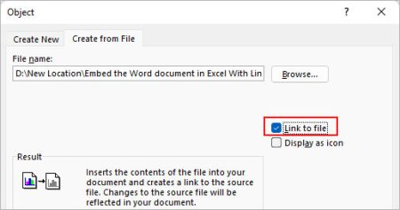 How to Insert Word Document in Excel