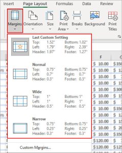 How to Set or Adjust Margins on Excel