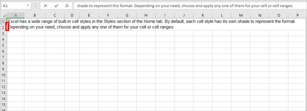 How to Make Paragraphs in Excel