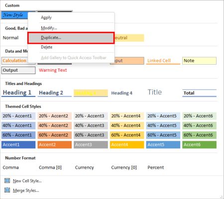 How to Apply Cell Style in Excel