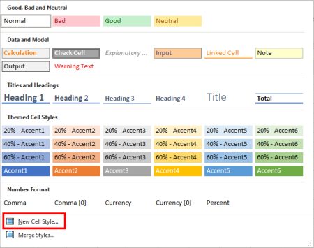 How to Apply Cell Style in Excel