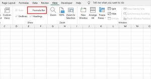 Formula Bar Not Showing in Excel- How to fix it