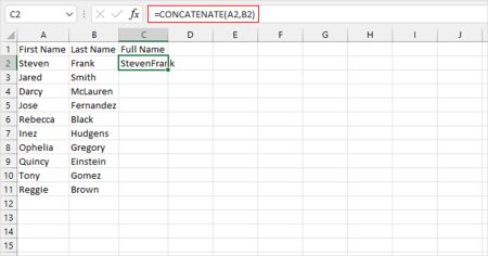 How to Combine Text in Excel