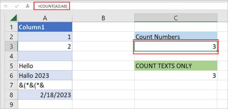 How to Count Text in Excel