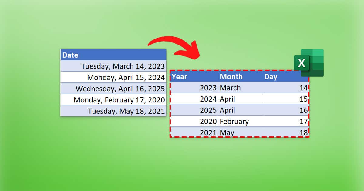 How To Separate Dates In Excel