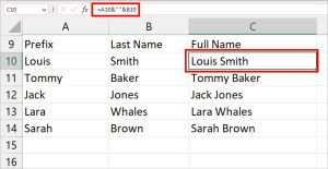 How to Add a Suffix or Prefix to Cells in Excel