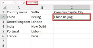 How to Add a Suffix or Prefix to Cells in Excel
