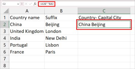 How to Add a Suffix or Prefix to Cells in Excel