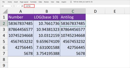 How to Check Antilog in Excel