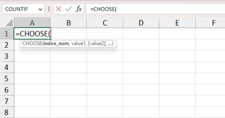 How to Use CHOOSE Function in Excel