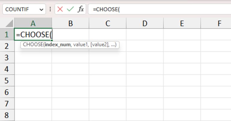 How to Use CHOOSE Function in Excel