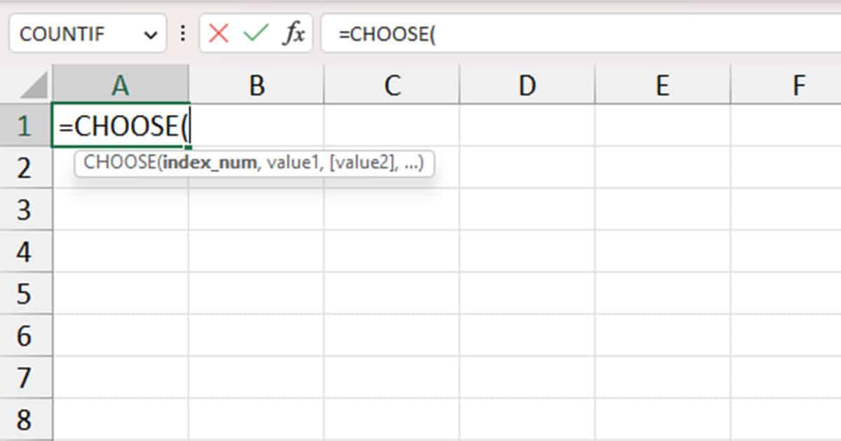 How to Use CHOOSE Function in Excel