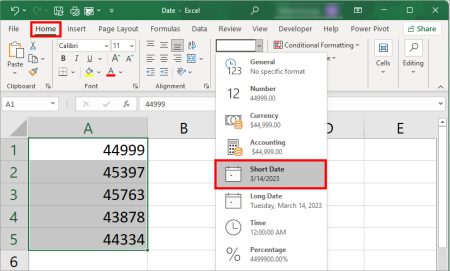 How to Convert Numbers to Dates in Excel