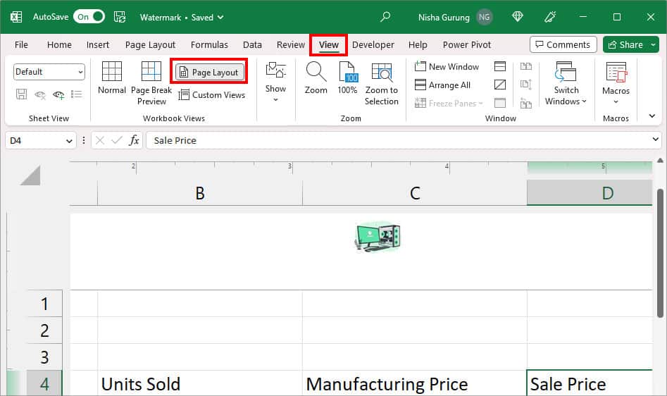 How To Remove Page 1 Watermark In Excel