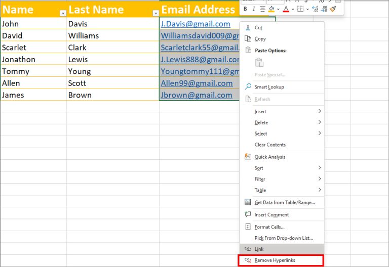 How to Quickly Remove Hyperlink on Excel
