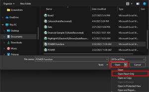 How to Open a Read-only Excel File