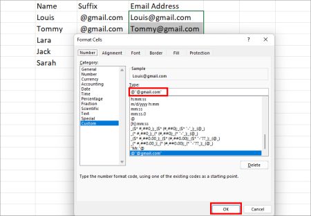 How to Add a Suffix or Prefix to Cells in Excel