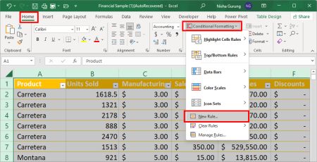 How to Highlight Active Rows in Excel