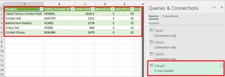 How to Merge or Combine Tables in Excel
