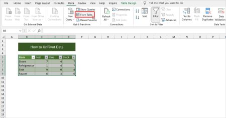 How to Unpivot Data on Excel