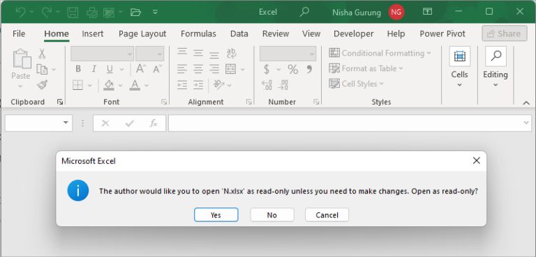 How to Open a Read-only Excel File
