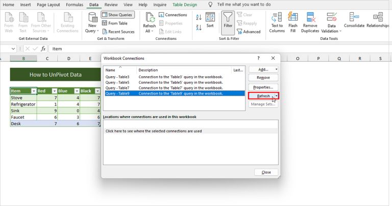 How to Unpivot Data on Excel