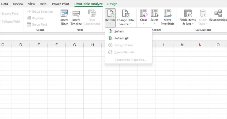 How to Refresh a Pivot Table