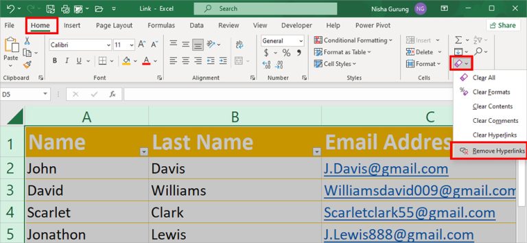 How to Quickly Remove Hyperlink on Excel