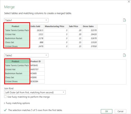 How to Merge or Combine Tables in Excel