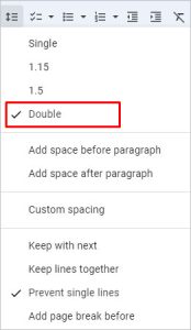 How to Double Space in Google Docs?