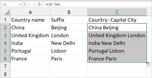 How to Add a Suffix or Prefix to Cells in Excel