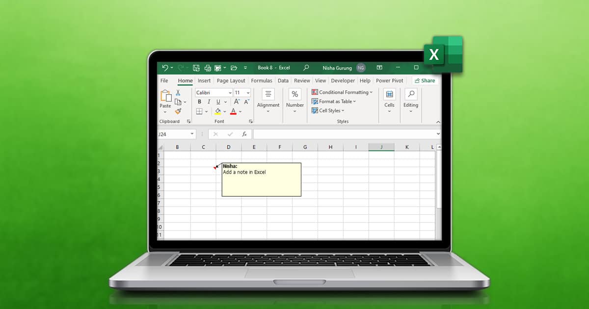 How To Add A Note In Excel