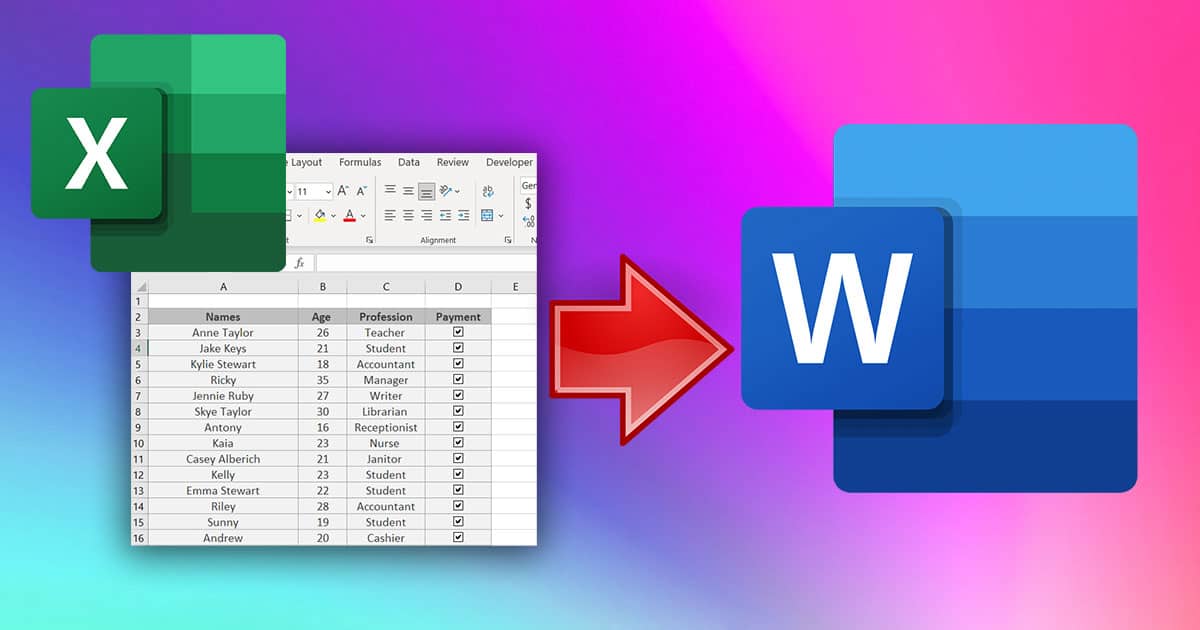How To Insert Excel Sheet In Word