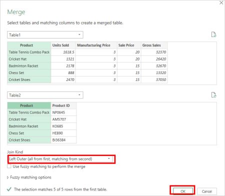 How to Merge or Combine Tables in Excel