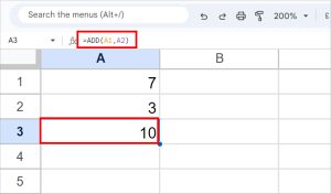 How to Add Numbers in Google Spreadsheet