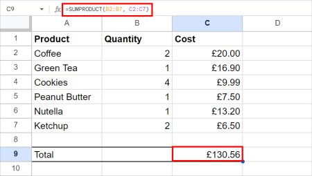 How to Add Numbers in Google Spreadsheet