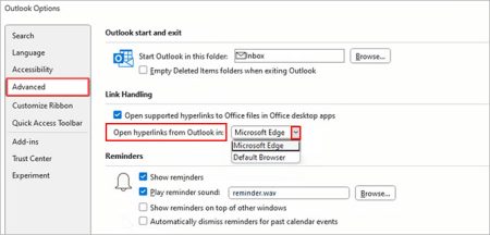 How to Change Default Browser on Outlook
