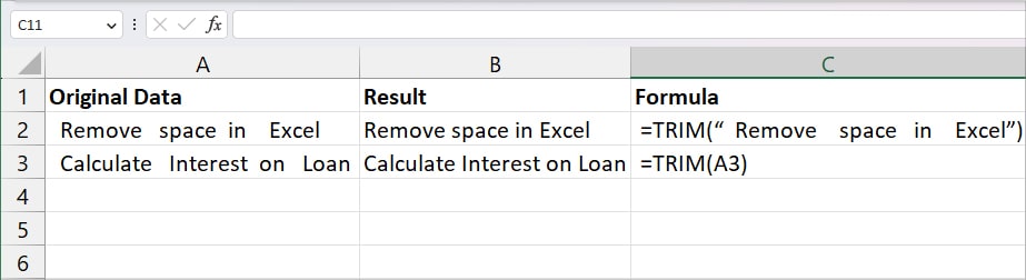 Excel TRIM Function Complete Overview