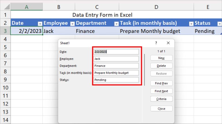 How to Create a Data Entry Form in Excel