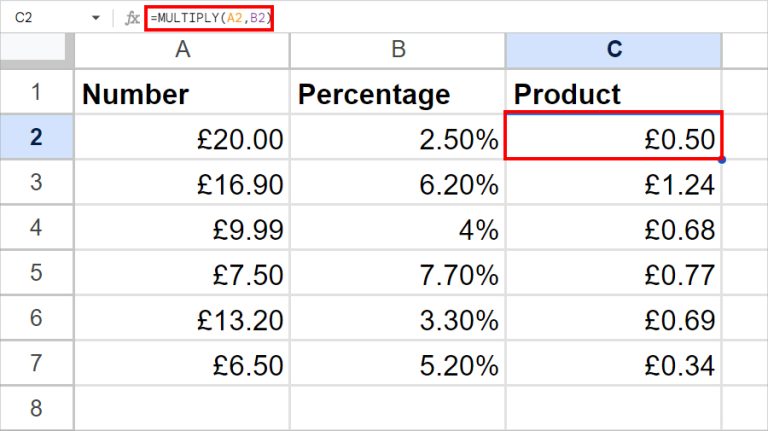 How to Multiply in Google Sheets