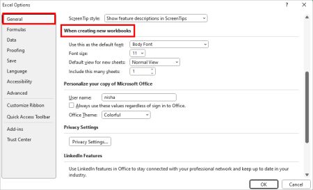 How to Change Default Font in Excel
