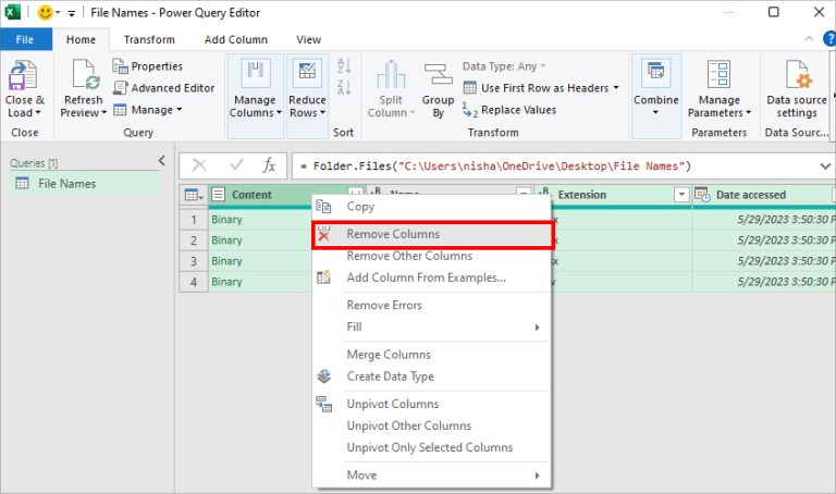 How to Copy File Names Into Excel
