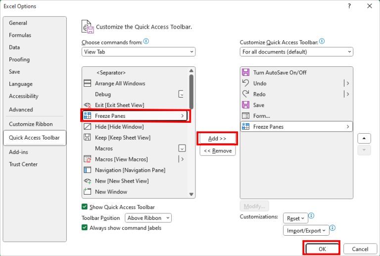 How to Freeze Rows or Columns in Excel