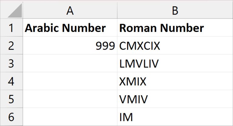 How to Use ROMAN or ARABIC Function in Excel