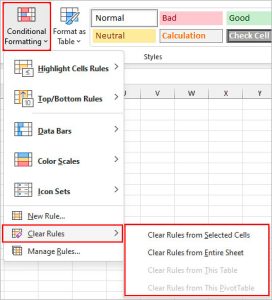How Do You Remove Only the Conditional Formatting in Excel
