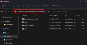 How to Copy File Names Into Excel